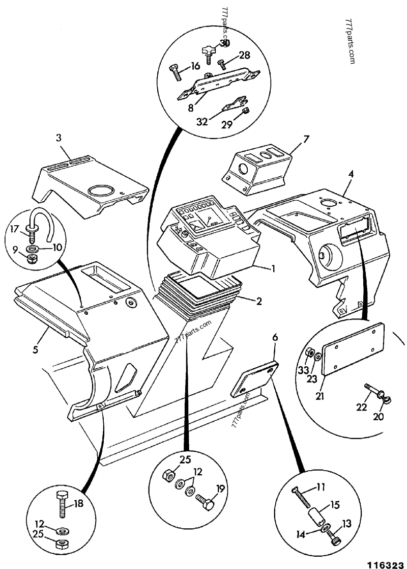 PANEL, INSTRUMENT, COVERS & BRACKETS, - CONSTRUCTION JCB 506C-HL ...