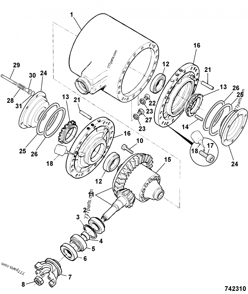 458/10941, DRIVEHEAD ASSEMBLY - AGRICULTURAL JCB 3CX (REGULAR BACKHOE ...