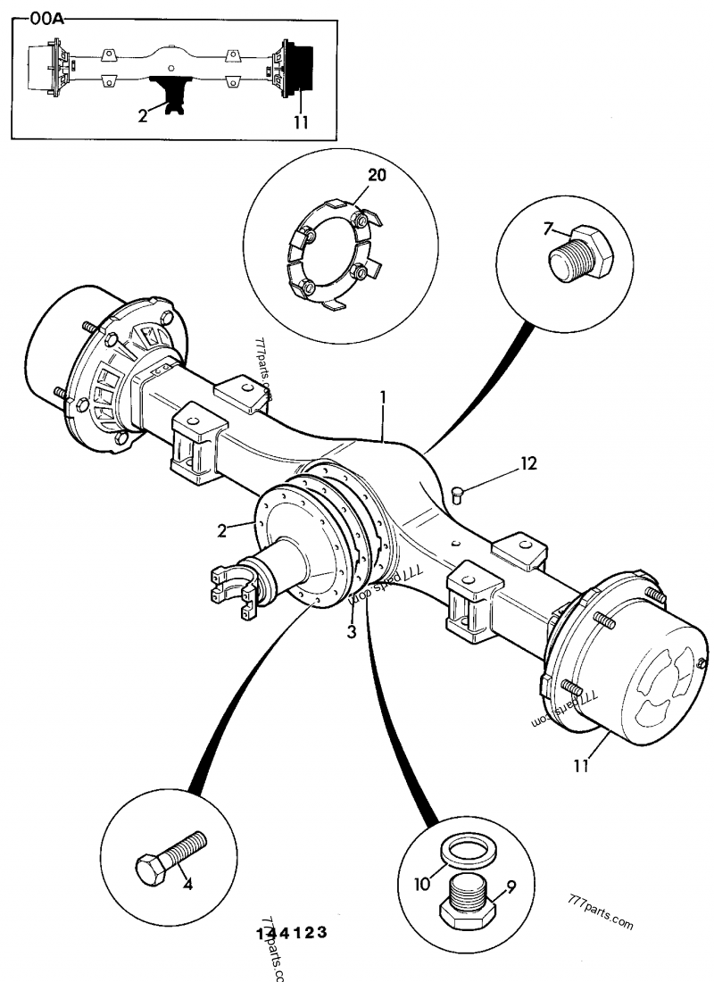 AXLE ASSEMBLY, FRONT & REAR - CONSTRUCTION JCB 407 (ARTICULATED LOADING ...