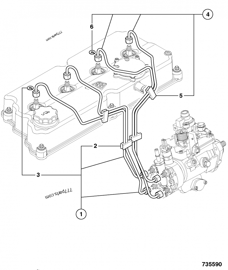 FUEL PIPEWORK, HIGH PRESSURE, TCA - POWER SYSTEMS JCB 320/40293 (JCB444 ...