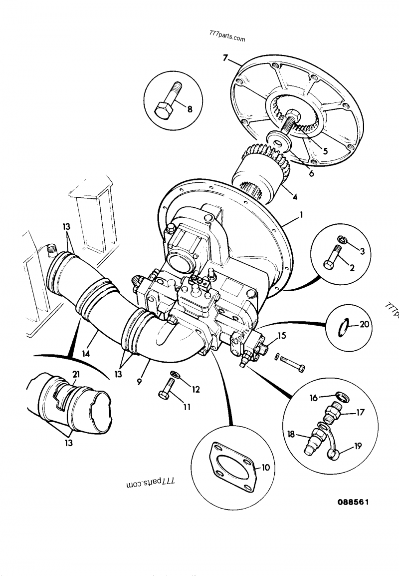 PUMP, MAIN HYDRAULIC, DRIVE & FITTINGS - CONSTRUCTION JCB 816-Super ...