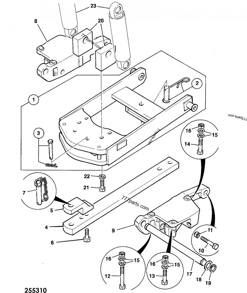 P.T.O DRAWBAR, FIXED OFFSETABLE, NO CUSHIONING - CONSTRUCTION JCB 2115 ...
