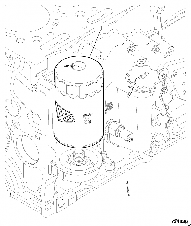 OIL FILTER - POWER SYSTEMS JCB 320/50003 (JCB444 4 CYLINDER ENGINE ...