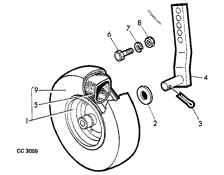 PICKUP GAUGE WHEEL [G13] - BALER John Deere 456T/WS - BALER (456, 456T ...