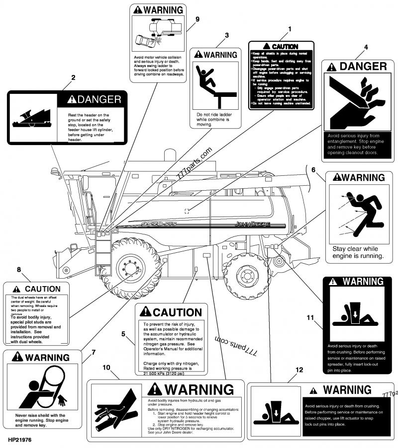 SAFETY DECALS (L.H. SIDE) - ENGINE, POWERTECH John Deere 6.9 L - ENGINE ...