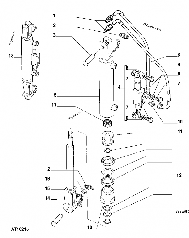 HYDRAULIC CYLINDER (OPTION) - TRACTOR John Deere 5400N - TRACTOR (5300N, 5400N, 5500N Tractors ...