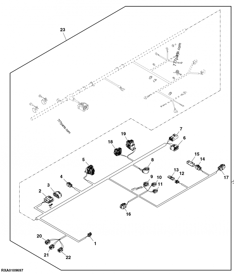 Chassis Wiring Harness (W/o Back Up Pump, Front Hsg, MFWD and W ...