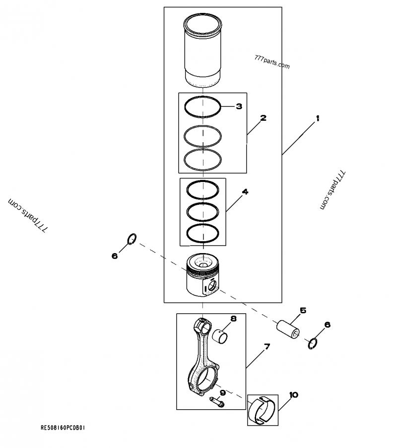 4823 CONNECTING RODS AND PISTONS - ENGINE, POWERTECH John Deere ...