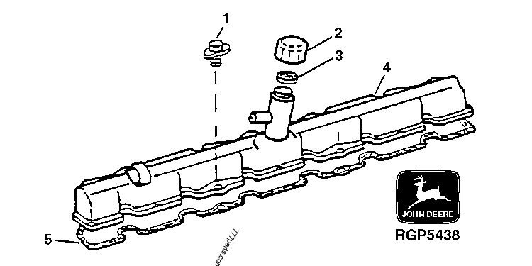 1104 (VALVE COVER) [01C05] - ENGINE, POWERTECH John Deere 8.1 L ...