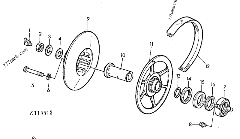VARIABLE CYLINDER SHEAVES [06C01] - COMBINE John Deere 1174HY/4 ...