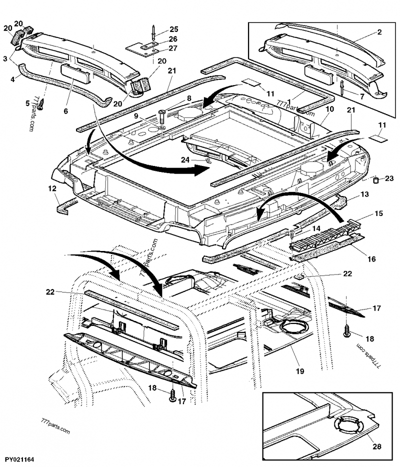 HEADLINER, HEADLINER TRIM (WITH HINGED HATCH, WITHOUT GLASS PANEL IN IT ...