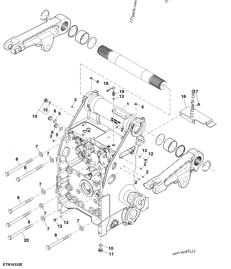 Hitch Frame Assembly (425 Axle) - ENGINE, POWERTECH John Deere 6.8L ...