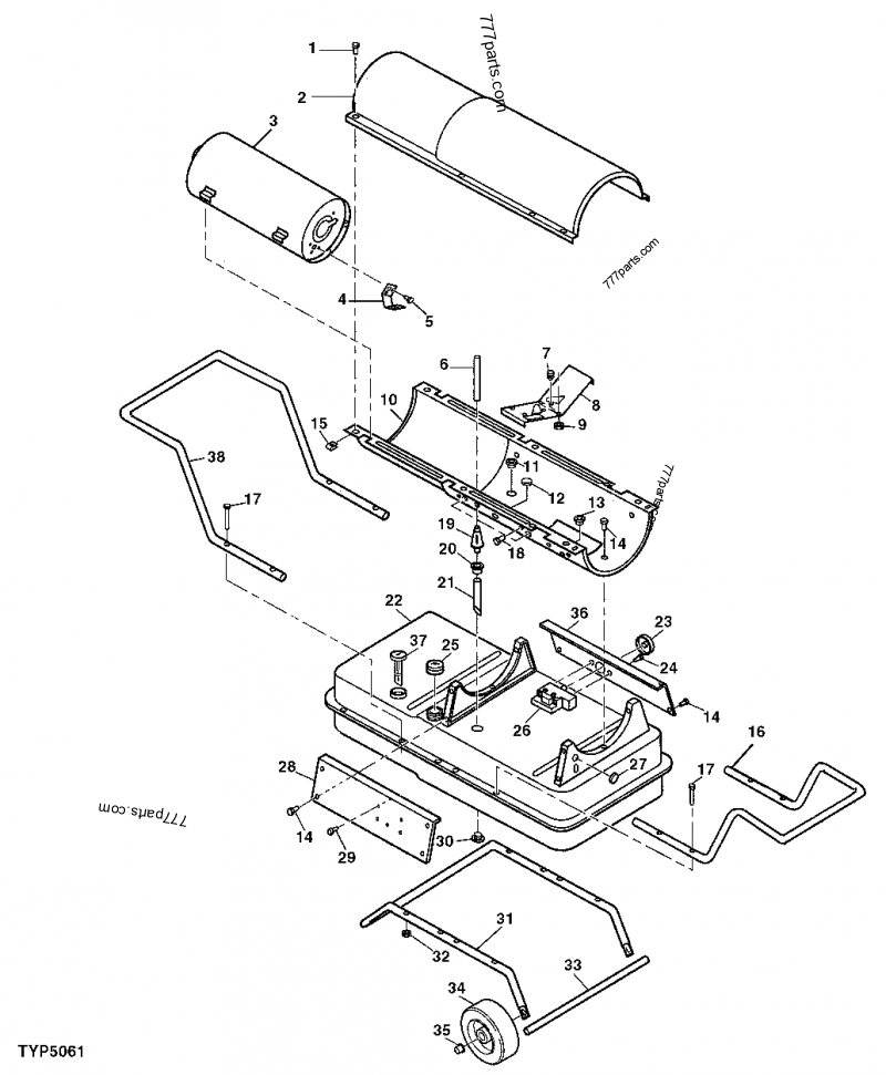 COVERS, COMBUSTION CHAMBER, FUEL TANK, HANDLES AND WHEELS [01J08 ...