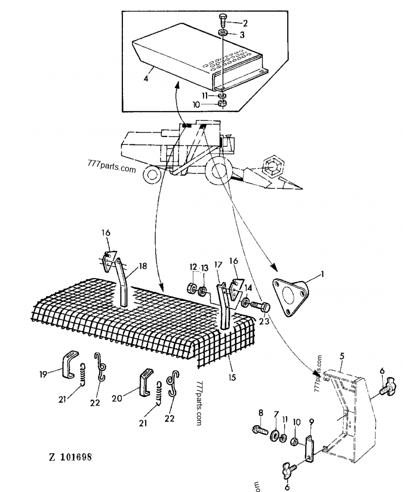 GUARDS,RIGHT-HAND [02F19] - COMBINE John Deere 975HY/4 - COMBINE (975 ...