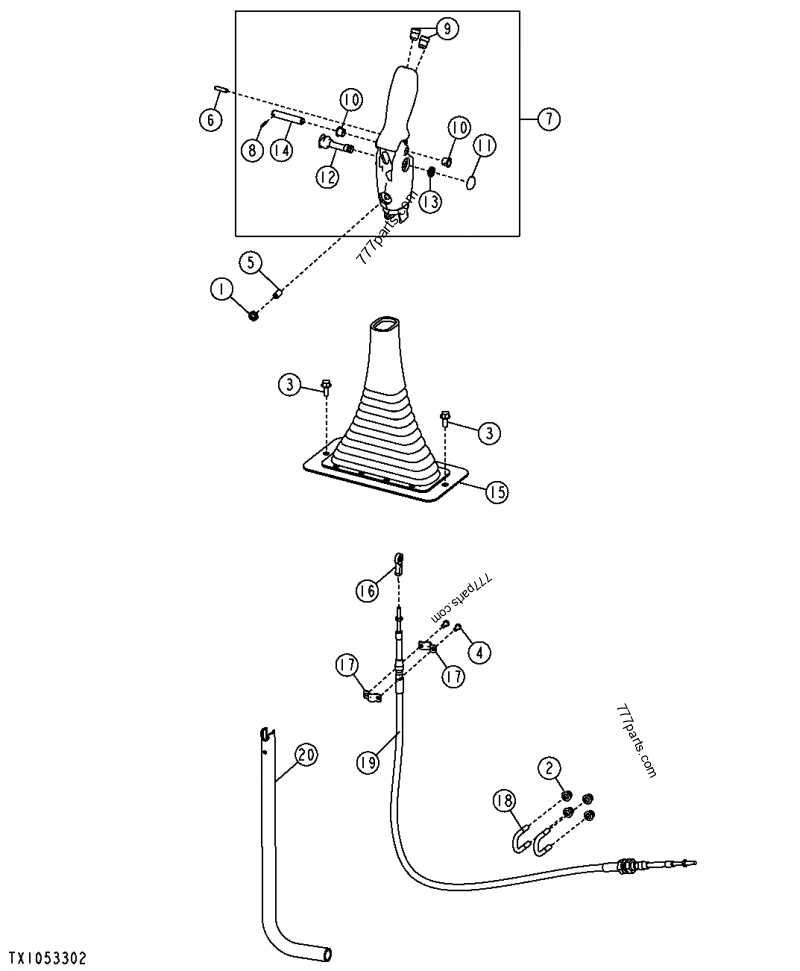 Right Control Lever (Hand and Foot Control System) - LOADER, SKID-STEER ...