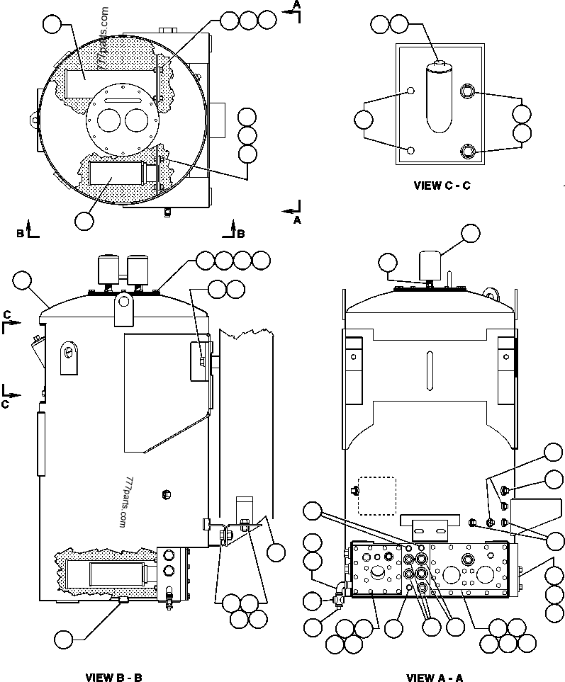 HYD TANK ASSM INSTL - Trucks Komatsu AFE47-J/N | 777parts.com