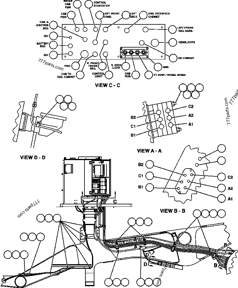 POWER CABLE ROUTING - RIGHT FRAME RAIL - Trucks Komatsu AFE48-CJ/CR ...