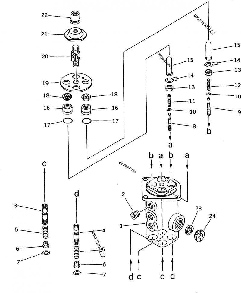 PPC VALVE(#45001-45784) - Bulldozer Komatsu D31P-20A | 777parts.com