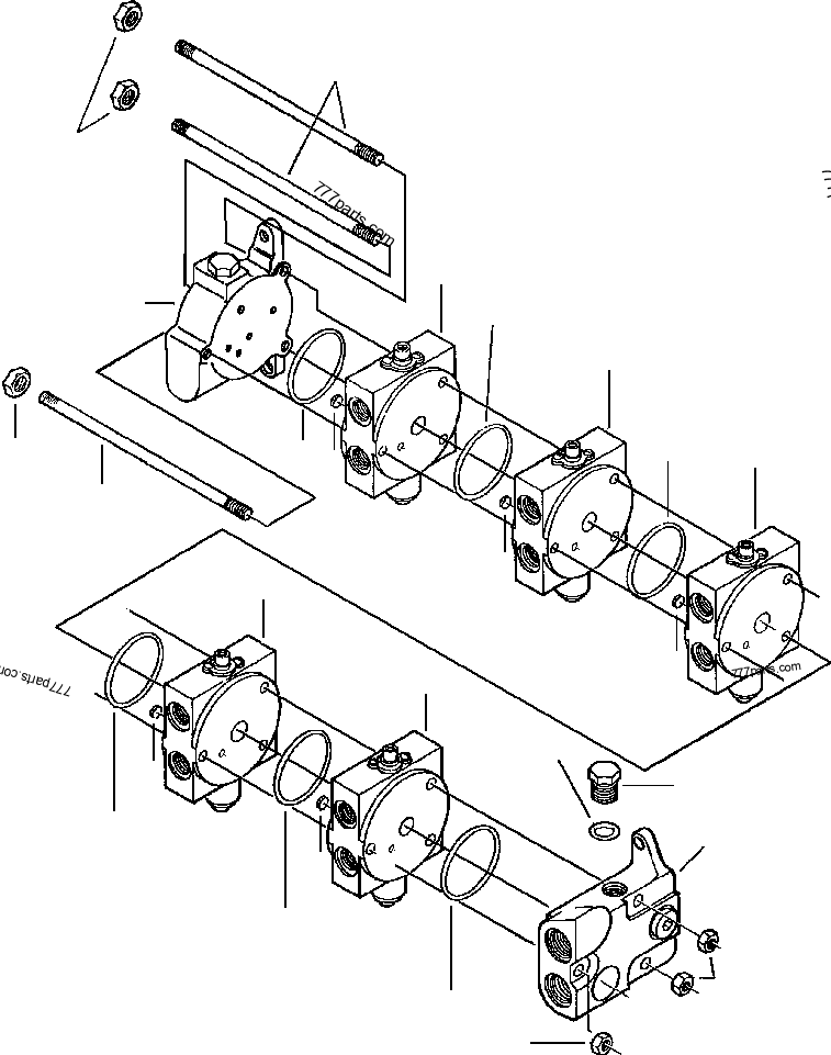 CONTROL VALVE - L.H. BANK 5 VALVES - Motor Grader Komatsu GD530A/AW-2B ...