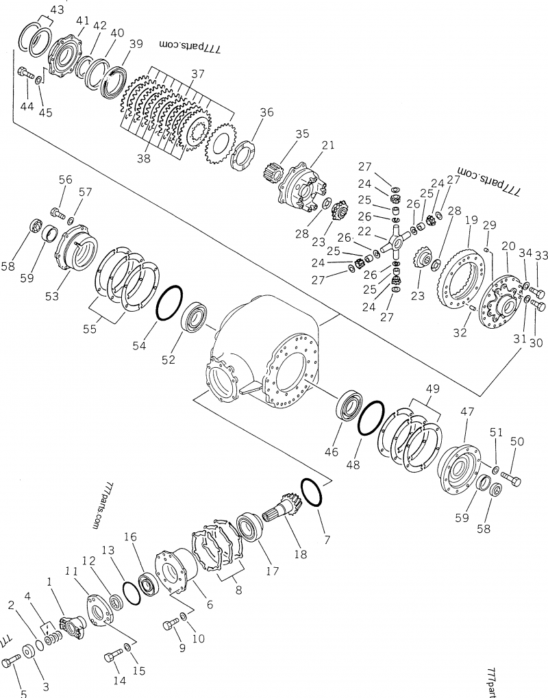 FINAL DRIVE GEAR (DIFFERENTIAL LOCK TYPE) (1/2) - Motor Grader Komatsu ...