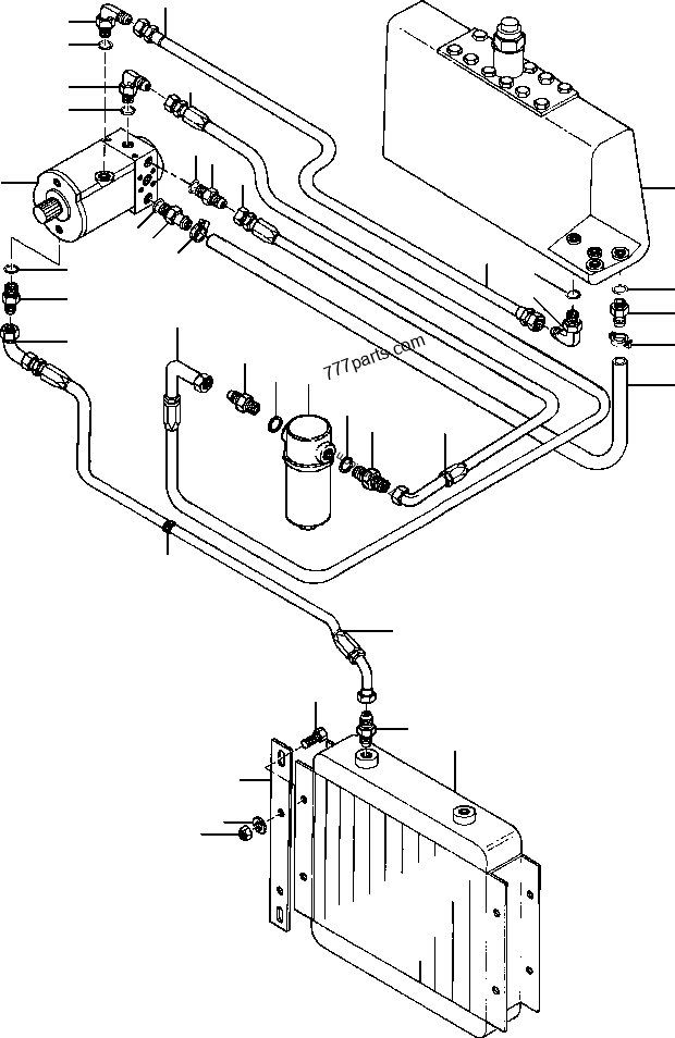 HYDRAULIC LINES - AWD TANK TO OIL COOLER - S/N 202583 AND DOWN - Motor ...