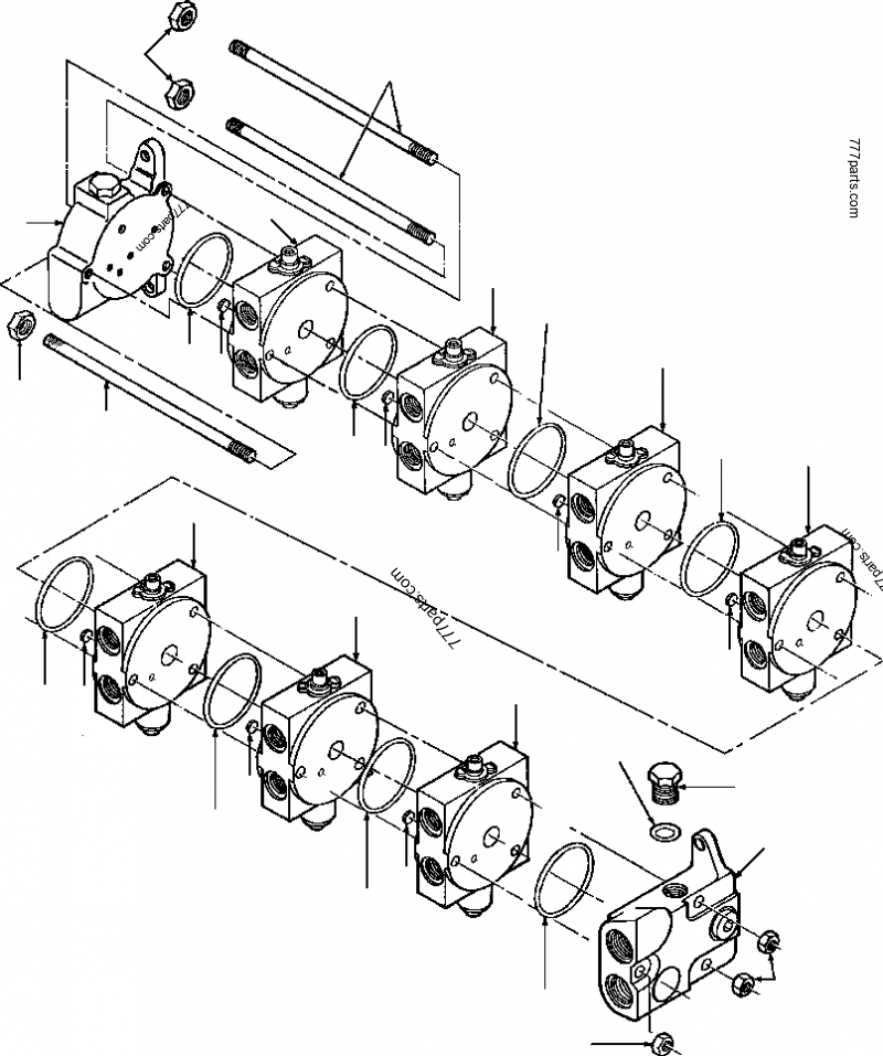 CONTROL VALVE - LEFT BANK 7 VALVES - Motor Grader Komatsu GD650A/AW-2EY ...