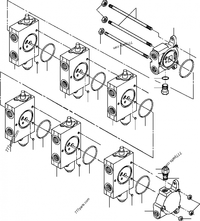 CONTROL VALVE - RIGHT BANK 6 VALVES - Motor Grader Komatsu GD650A/AW ...