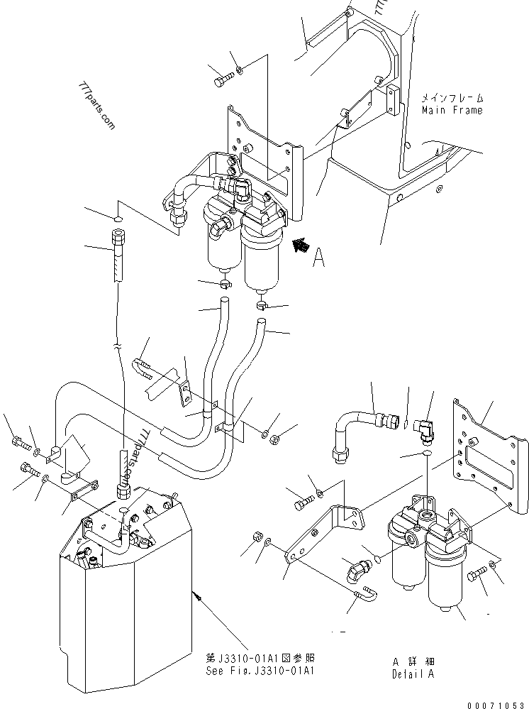 FUEL LINE (WATER SEPARATOR) (L.H.) (FOR ADDITIONAL FUEL FILTER)(#7169 ...