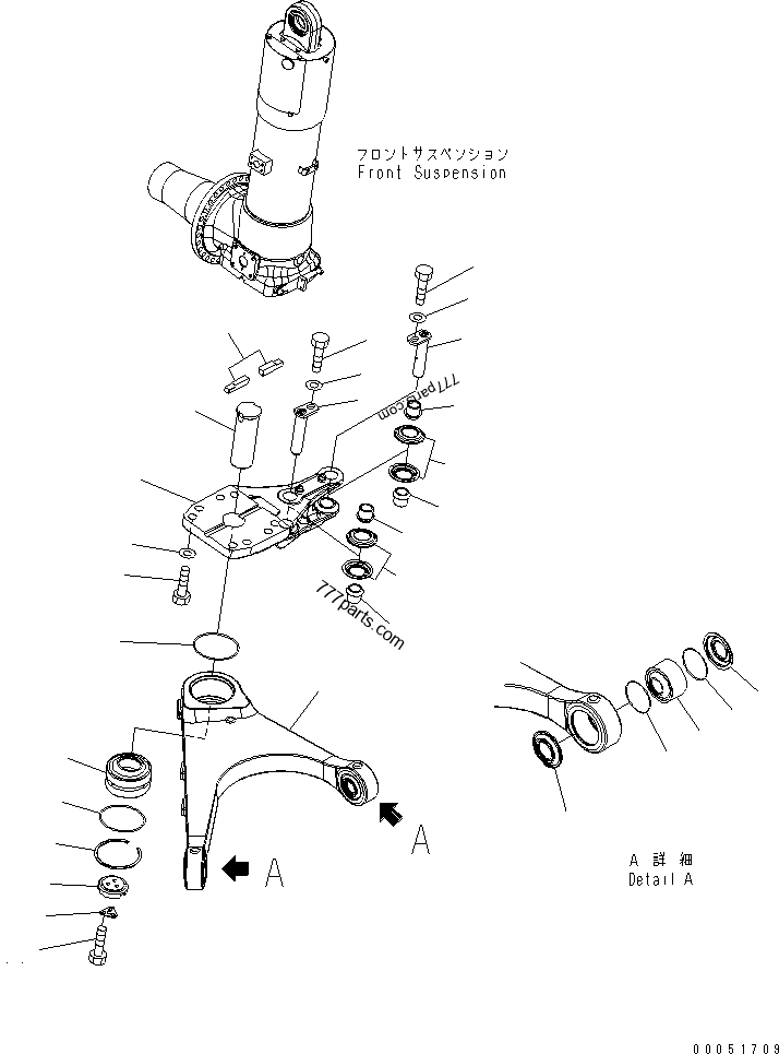 FRONT AXLE (R.H.) (LEVER) - Dump Truck Komatsu HD785-7 | 777parts.com
