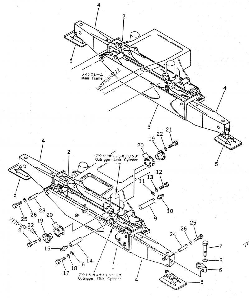 OUTRIGGER (FOR X-TYPE OUTRIGGER) - Crane Komatsu LW250L-1X | 777parts.com