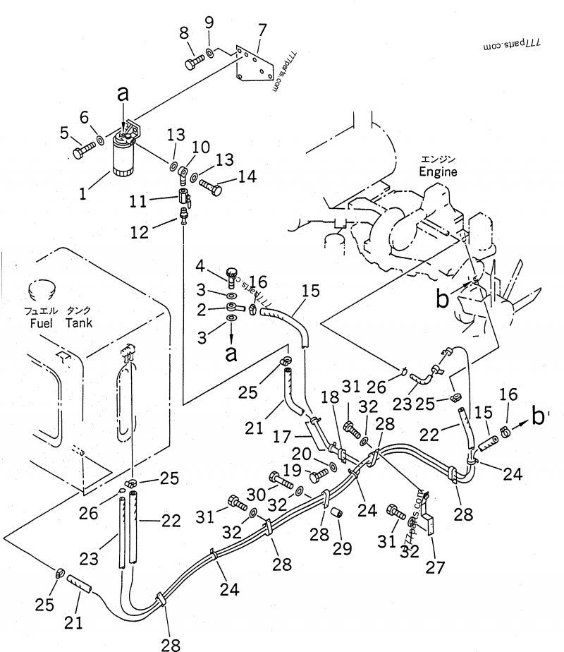 FUEL LINES (WITH PRE-FUEL FILTER)(#80001-96513) - Hydraulic Excavator ...