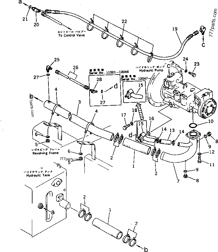 HYDRAULIC PIPING (TANK TO PUMP) - Hydraulic Excavator Komatsu PC400-3 ...