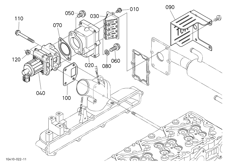 EGR VALVE AND EGR COOLER - M Series Kubota M126XDTC | 777parts.com