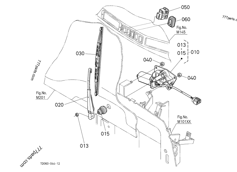 WIPER [CAB TYPE] [A] - L Series Kubota L4630DT/GST (C)/HST | 777parts.com
