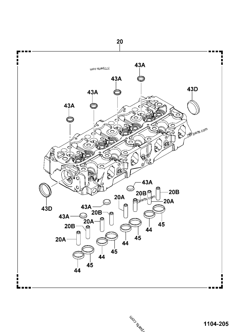 CYLINDER HEAD (1404- )1FS [2/2, HEAD INNER PARTS] - Forklift Trucks ...