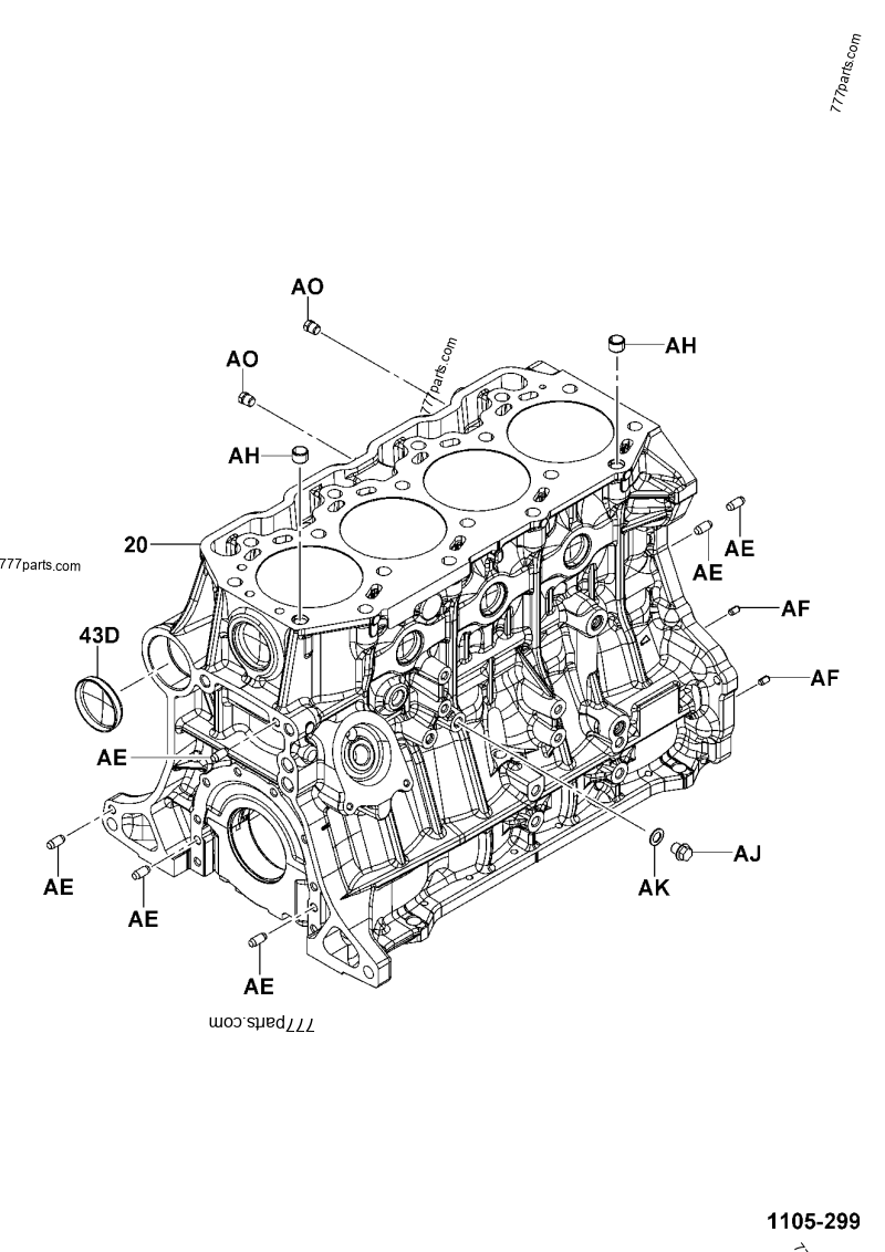 CYLINDER BLOCK (1404- )1FS [1/5, BLOCK MOUT PARTS] - Forklift Trucks ...