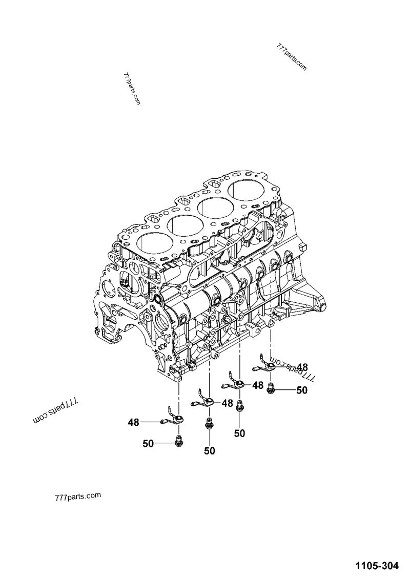 CYLINDER BLOCK (1404- )1KD [3/4, OIL NOZZLE] - Forklift Trucks (Engine ...