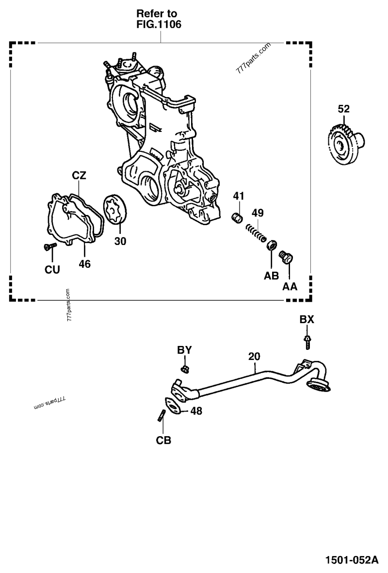 OIL PUMP (0201-0711)1FZ - Forklift Trucks (Engine) Toyota 42-7FDA50 ...