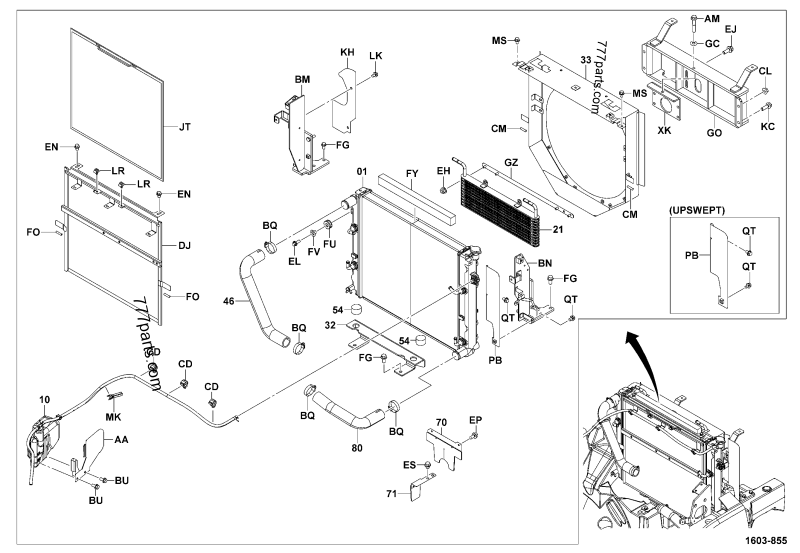 RADIATOR & WATER OUTLET (1603- )15Z..35,40 [RADIATOR MOUNT PARTS ...