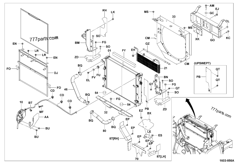 RADIATOR & WATER OUTLET (1603-1805)15Z..45,50 [RADIATOR MOUNT PARTS ...