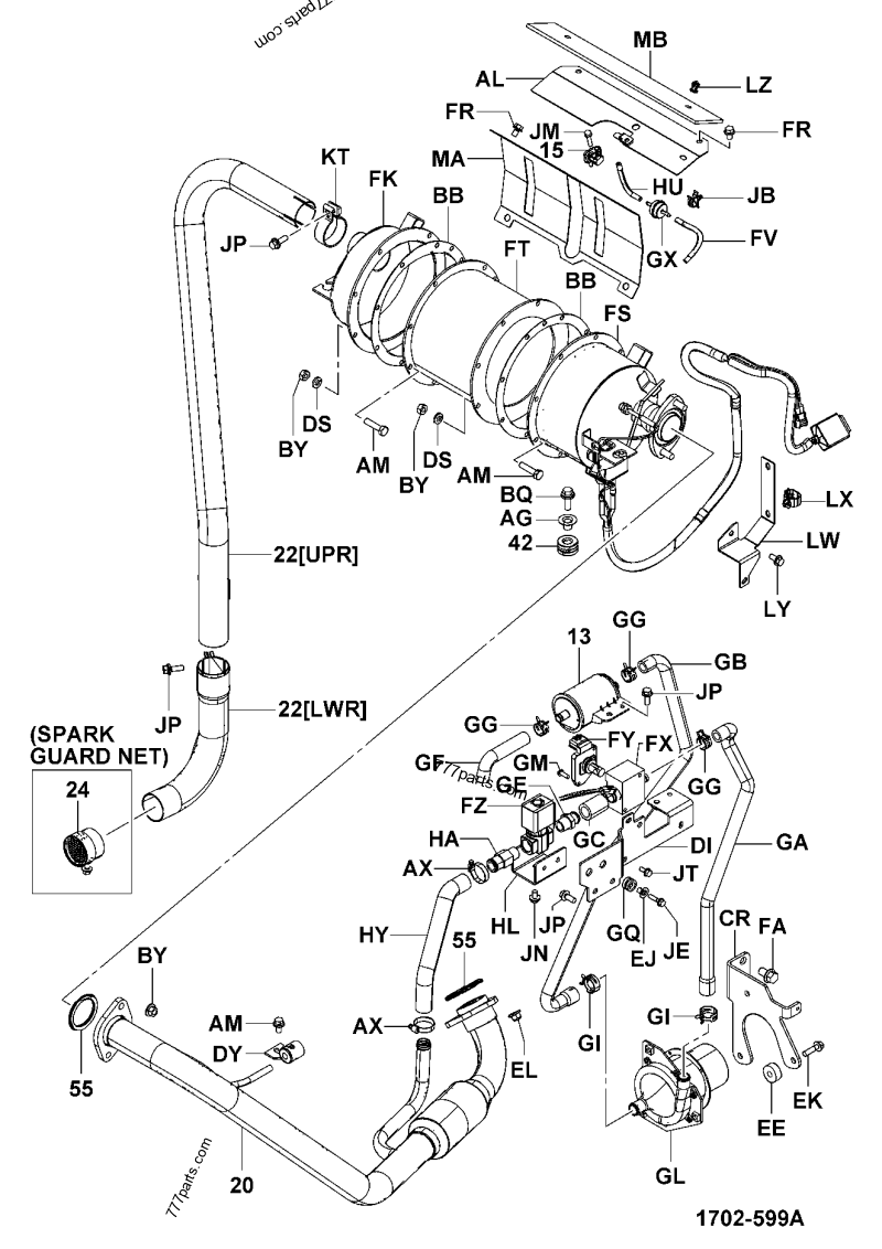 EXHAUST PIPE & MUFFLER (1404- )14Z (DPF-2) [EXHAUST SYSTEM] - Forklift ...