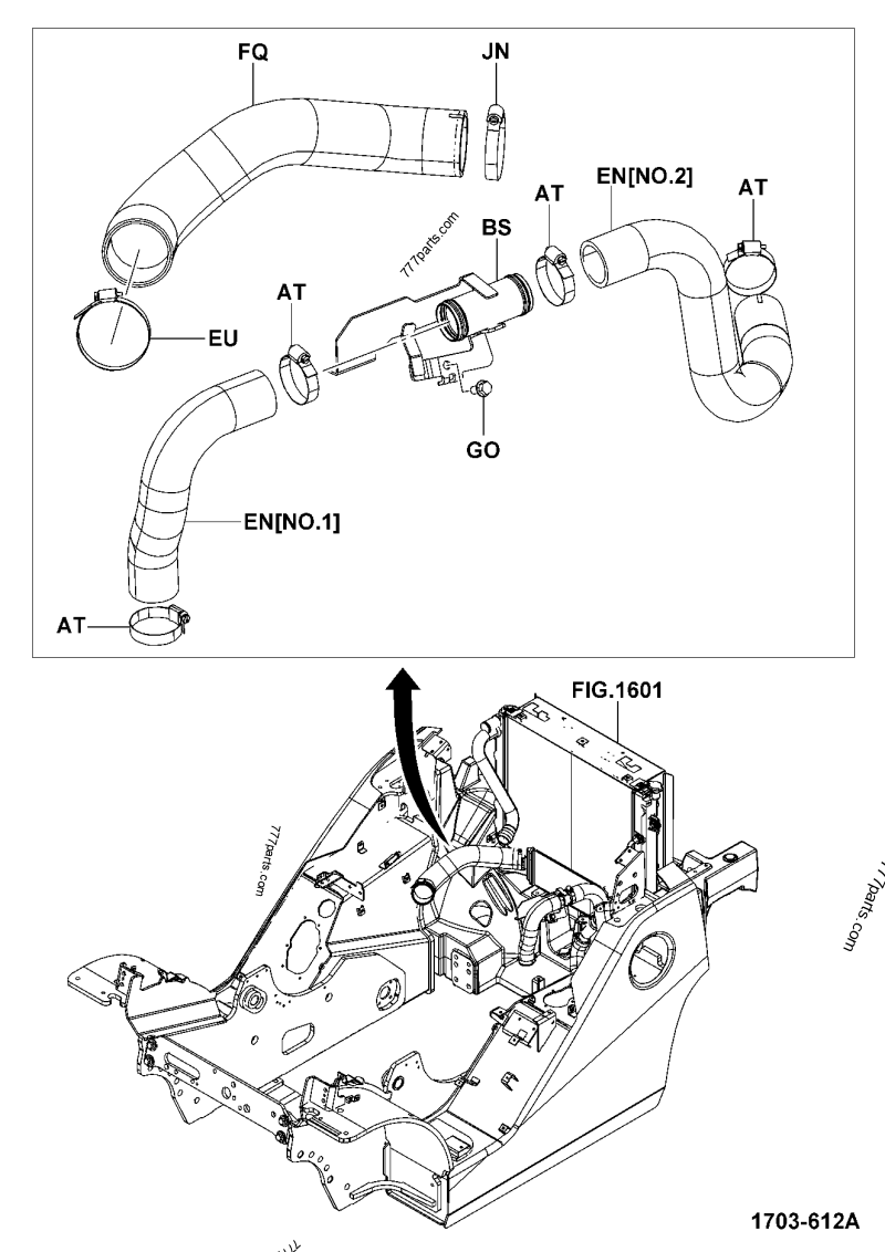 AIR CLEANER (1404- )1KD [AIR COOLER HOSE] - Forklift Trucks (Engine ...