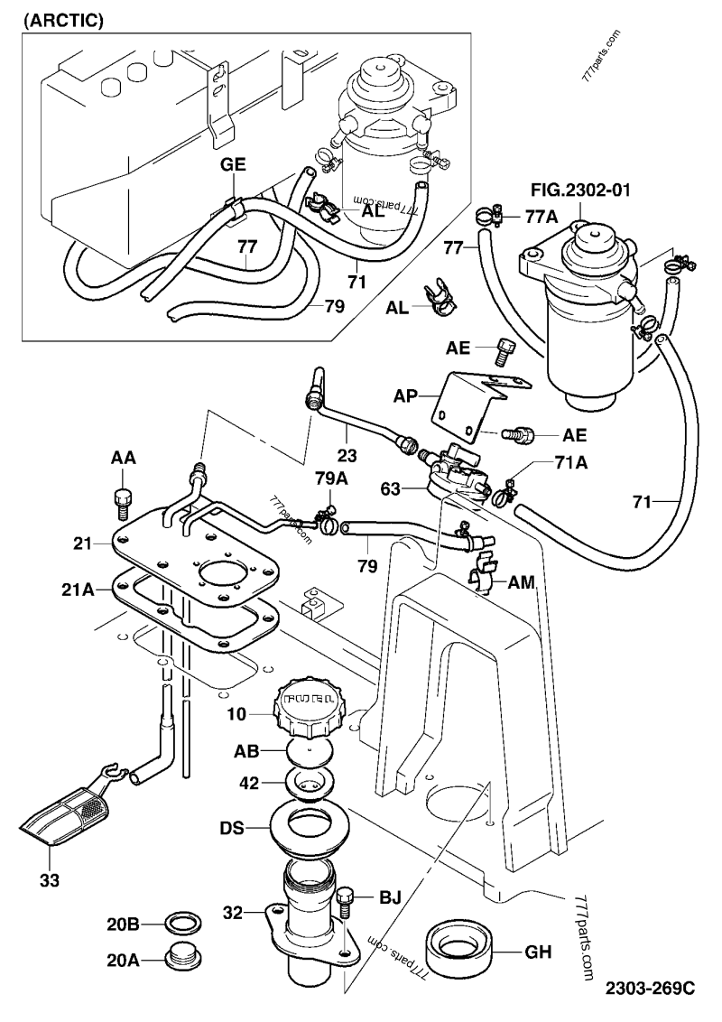 FUEL TANK & FUEL PIPE (0011-0801)13Z - Forklift Trucks (Engine) Toyota ...
