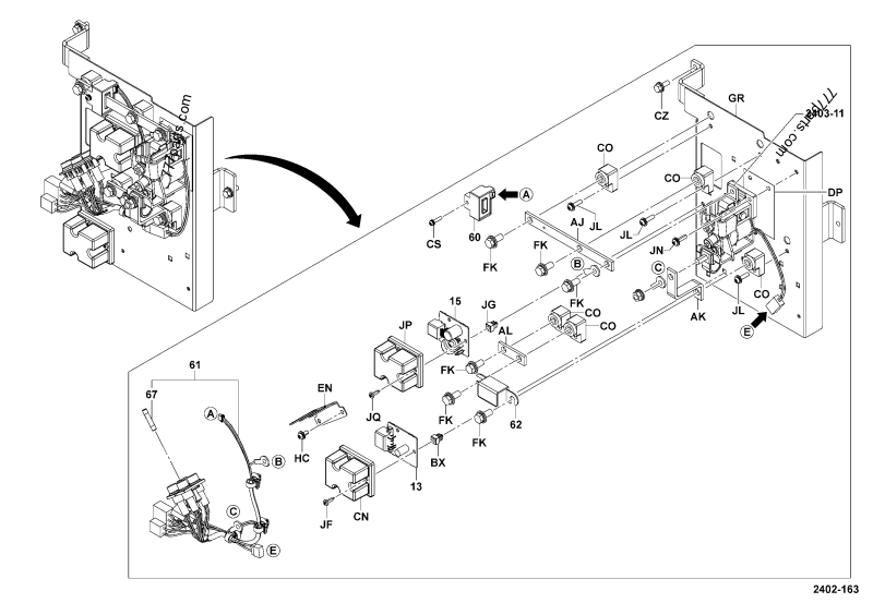CONTACTOR PANEL (1712- )30 - Forklift Trucks (Electric) Toyota 8FBN20 ...