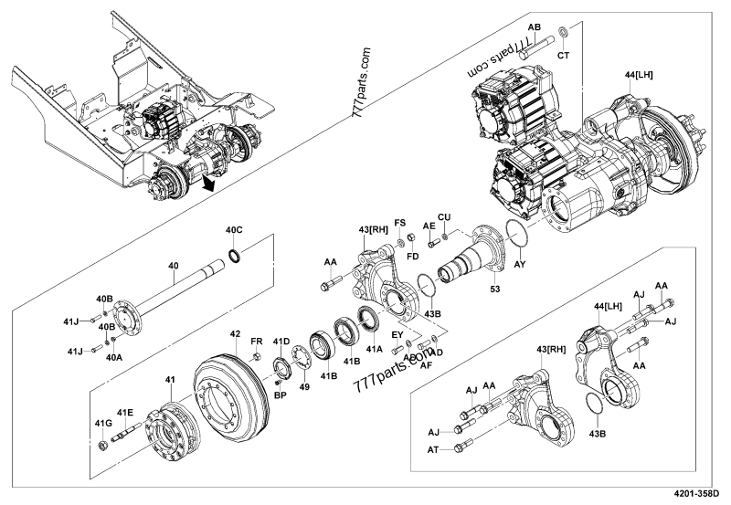 FRONT AXLE SHAFT (1102-1707)20,25,N20 (FR SIZE UP) - Forklift Trucks ...