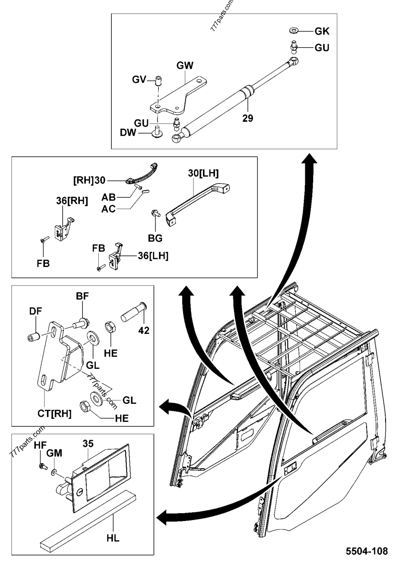 DOOR LOCK (1408-1411)(S-CABIN W/HEAT) [DOOR FUNCTIONAL PARTS ...