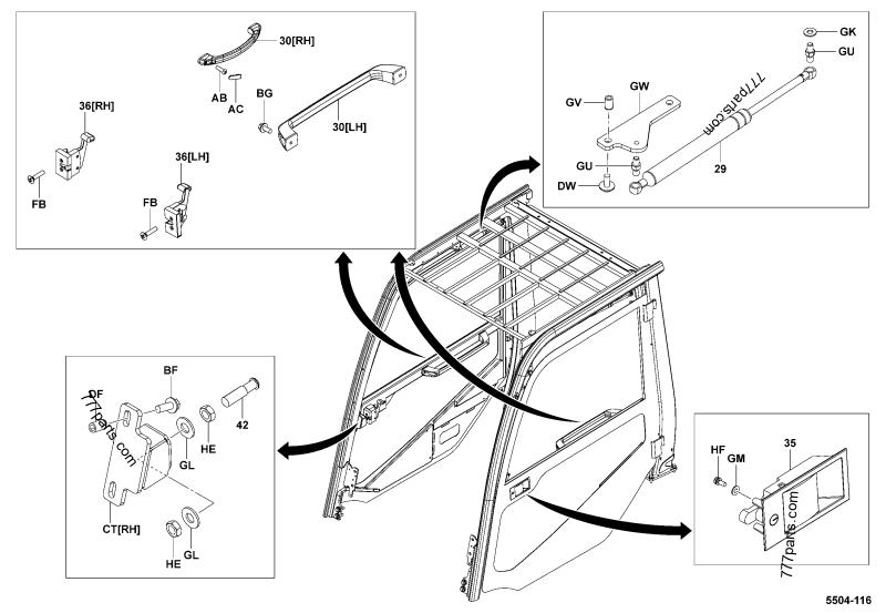 DOOR LOCK (1411- )(S-CABIN W/HEAT) [DOOR FUNCTIONAL PARTS] - Forklift ...