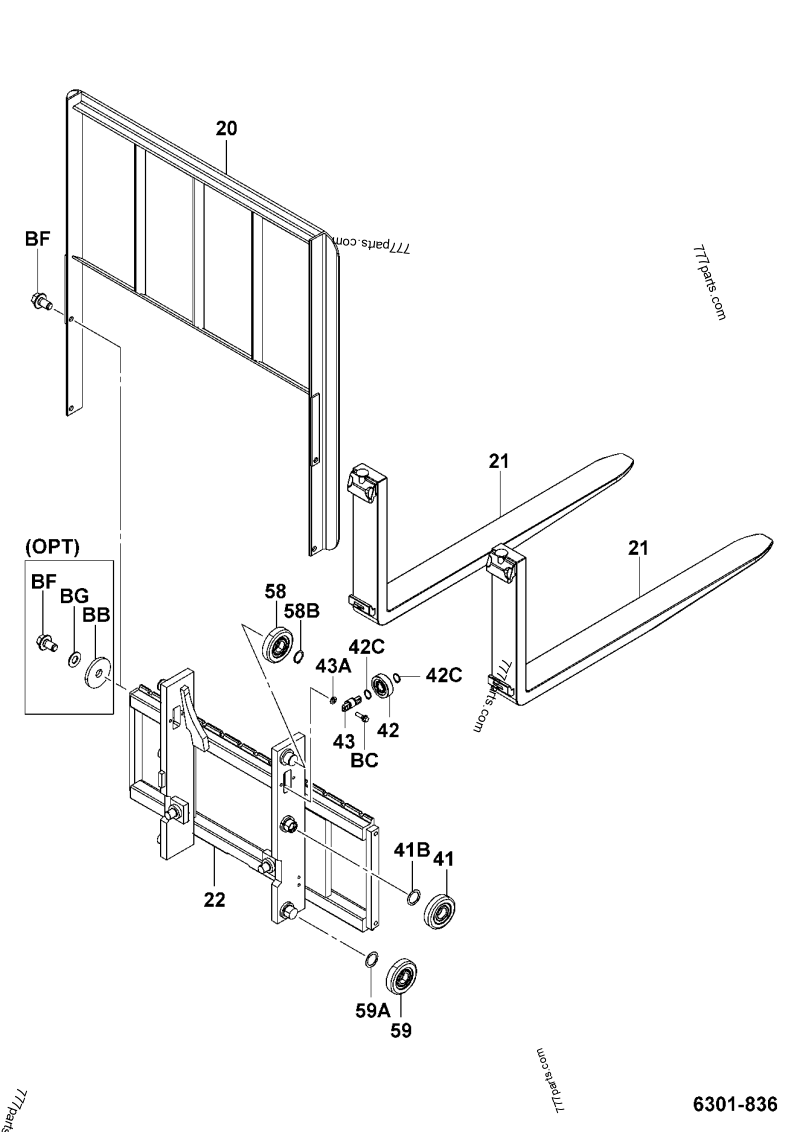 LIFT BRACKET & FORK (1102-1707)V..20,25,N20 - Forklift Trucks (Electric ...