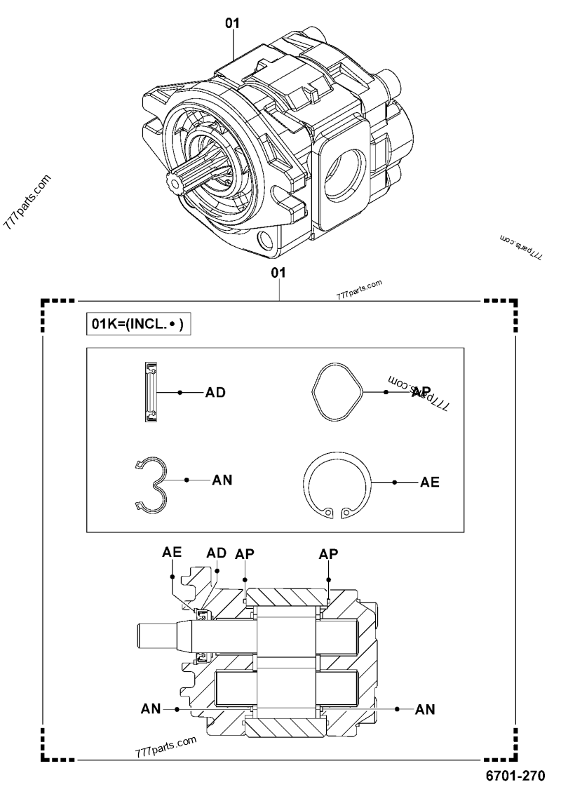 OIL PUMP (1712- )15,16,18,20,25,30 [PUMP INNER PARTS] - Forklift Trucks ...