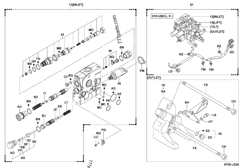 OIL CONTROL VALVE (1611- )[3/4, 2-WAY, INLET & OUTLET] - Forklift ...